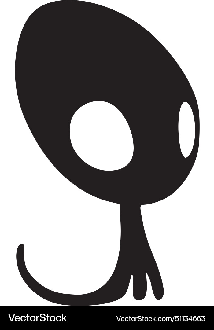 Alien - black and white isolated icon Royalty Free Vector
