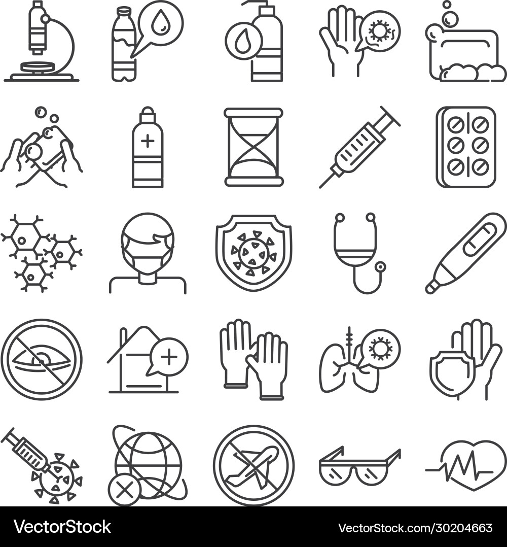 COVID-19 Pandemic Icons Royalty Free Vector Image