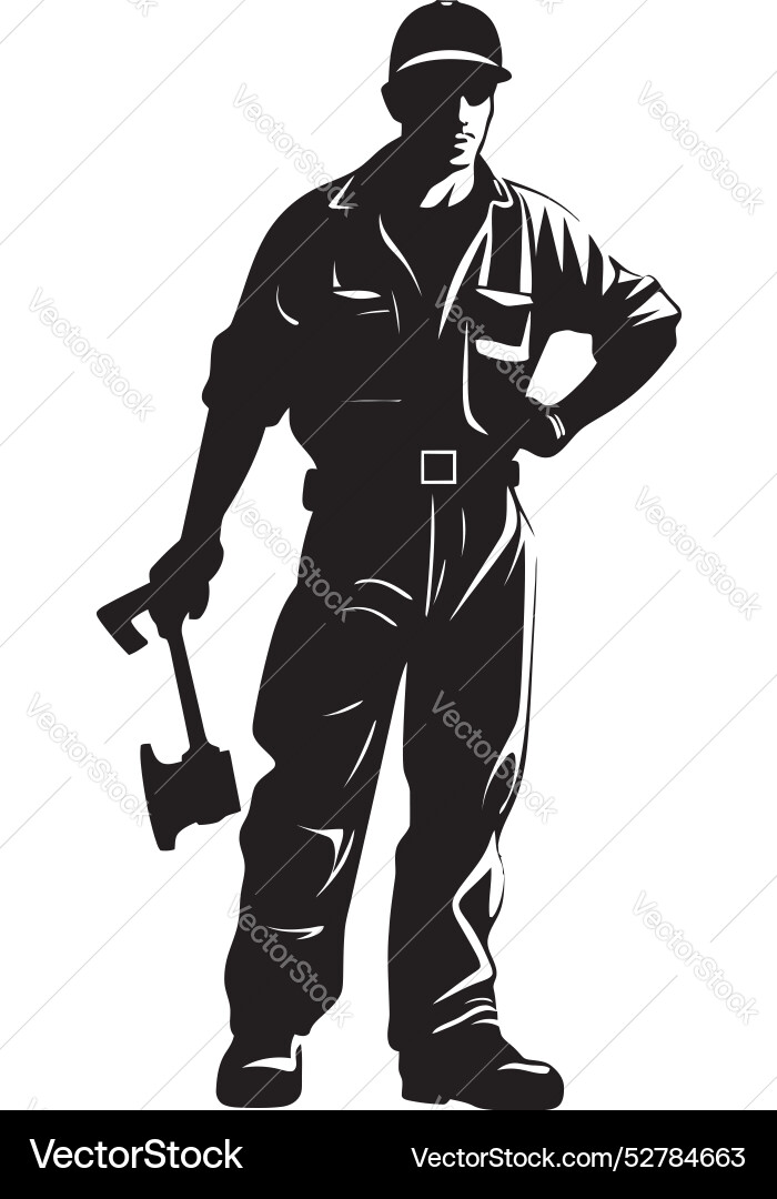Hard hat heroes iconic worker symbol design labor Vector Image