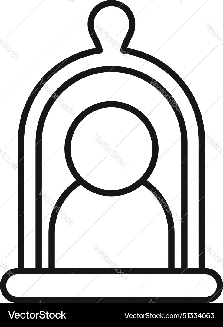 Minimalist person icon in cage Royalty Free Vector Image