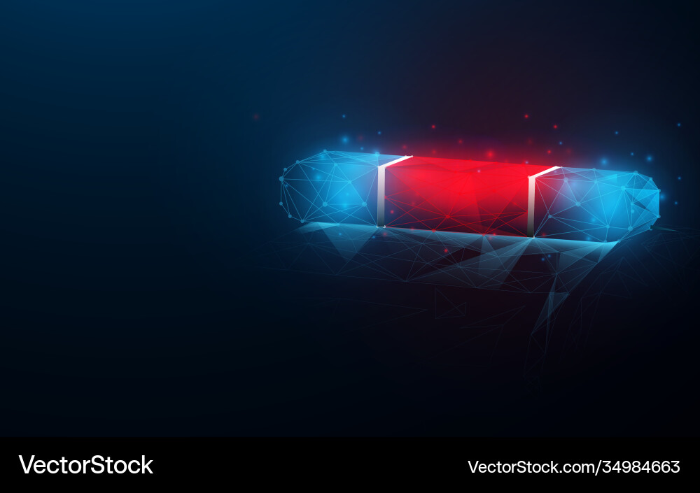 Police car lights on dark blue background Vector Image
