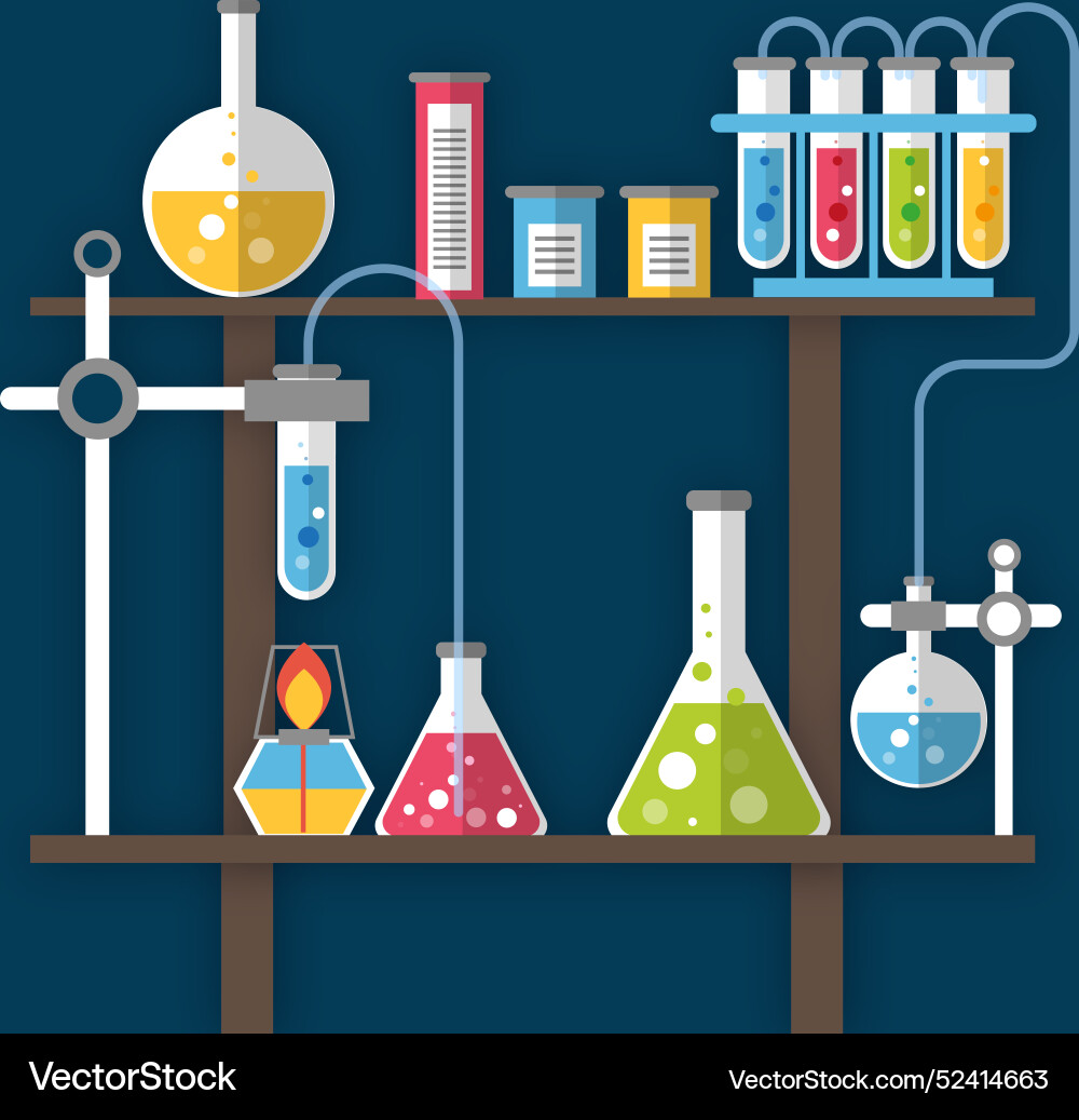 Realistic science lab objects Royalty Free Vector Image