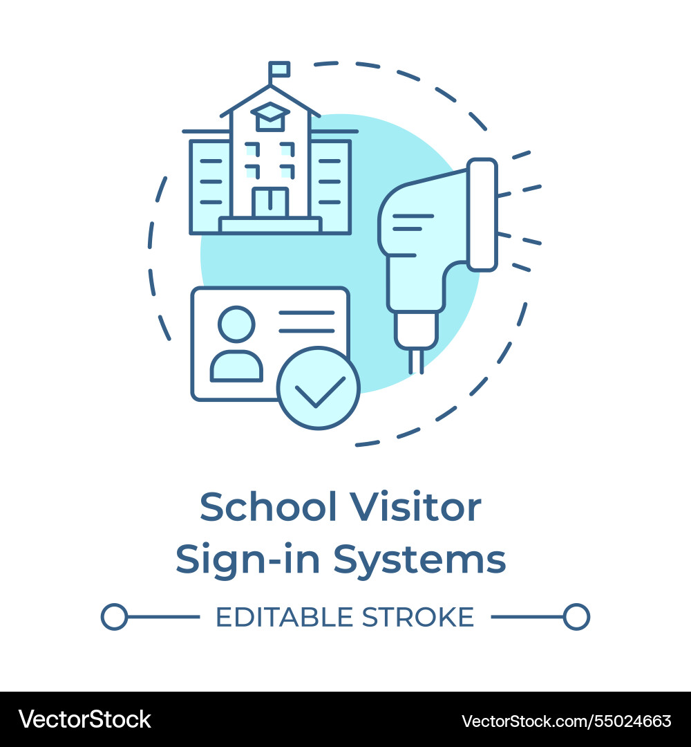 School visitor sign in systems soft blue concept Vector Image