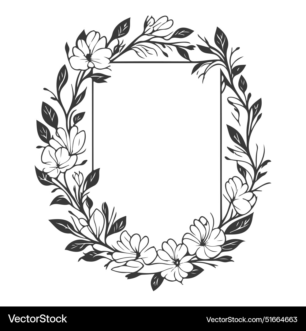 Square frame flower batik grey Royalty Free Vector Image