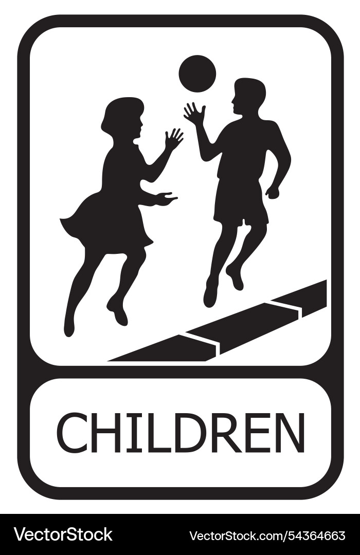 Warning playgrounds for children traffic sign Vector Image