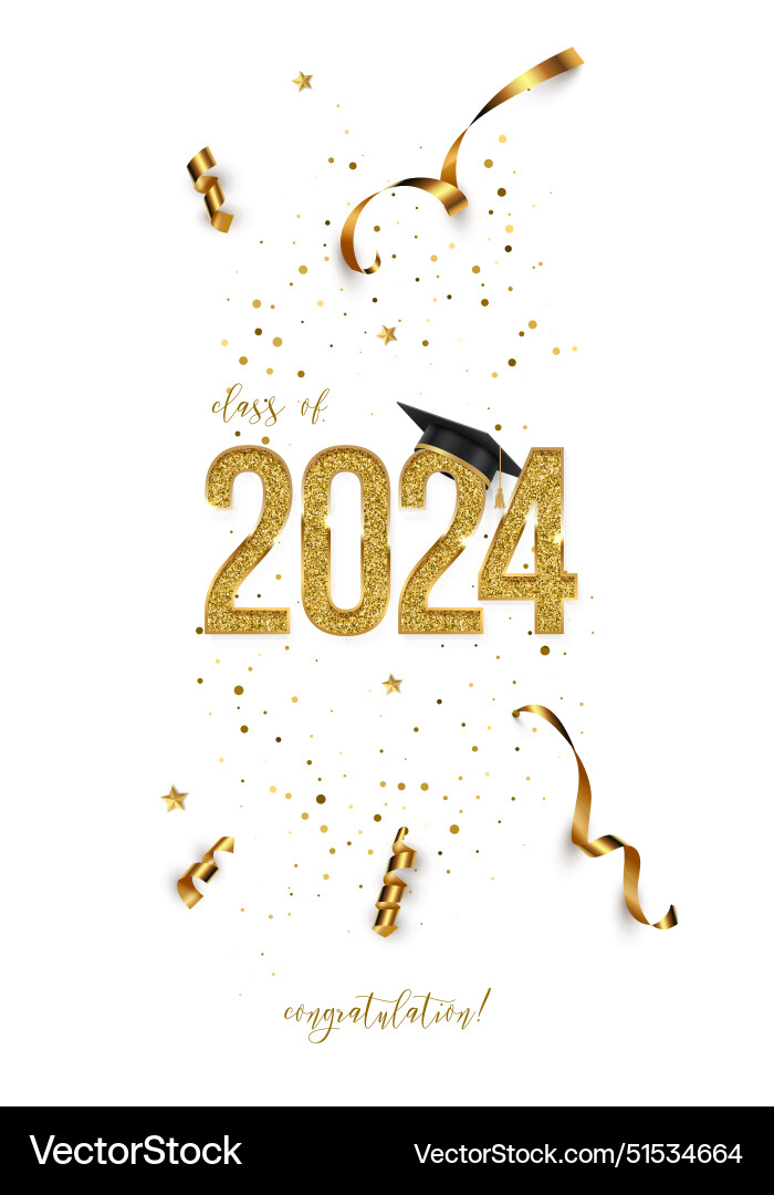 2024 graduation ceremony vertical banner award Vector Image