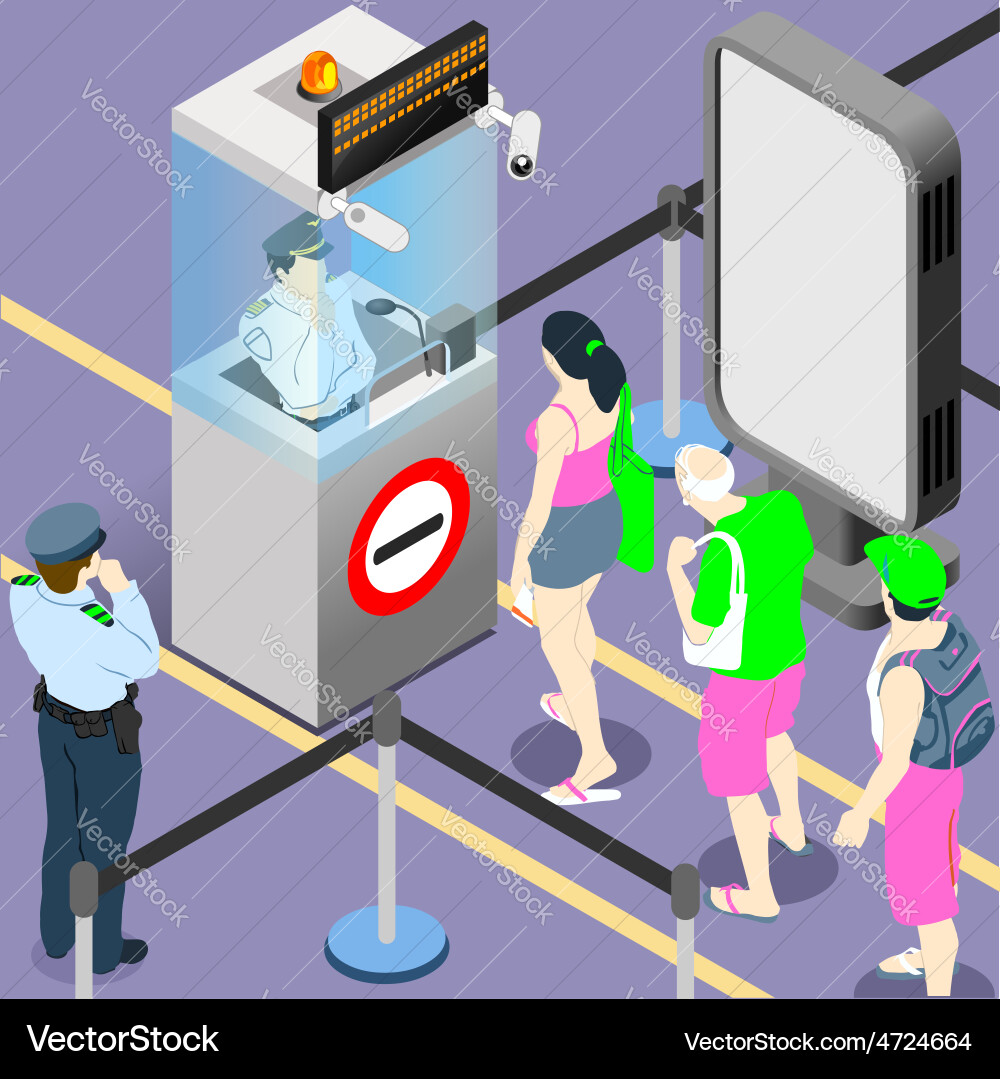 Airport duty people queue Royalty Free Vector Image