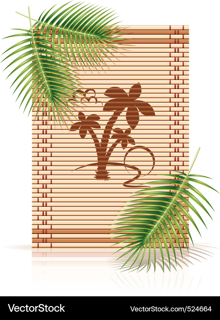 Bamboo mat tropic palm Royalty Free Vector Image