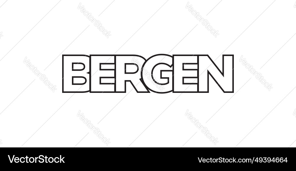 Bergen in the norway emblem design features Vector Image
