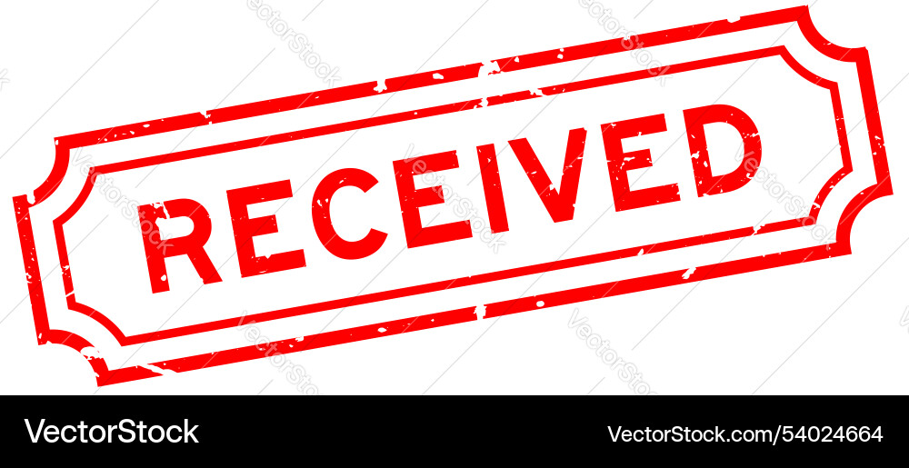 Grunge red received word rubber seal stamp Vector Image