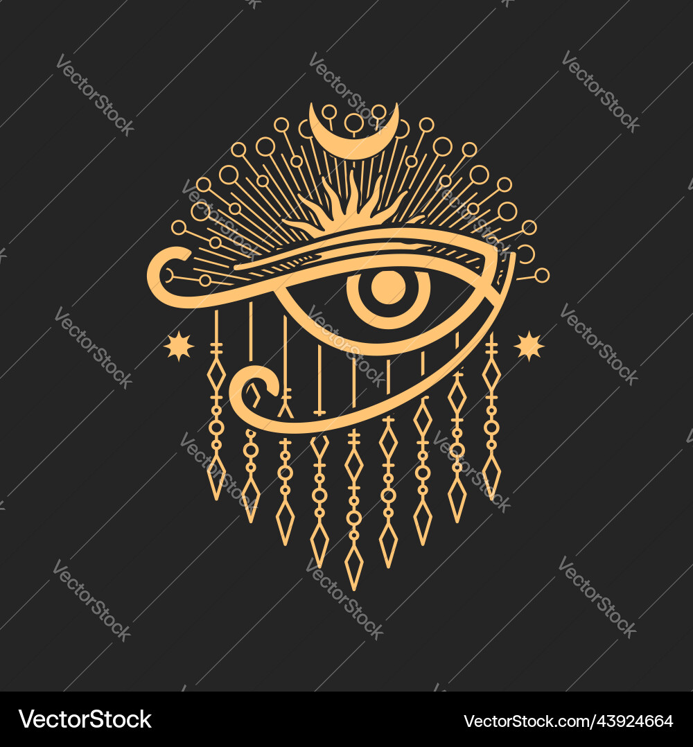 Horus eye egyptian esoteric occult magic symbol Vector Image