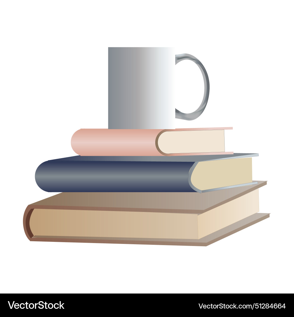 Isolated 3d books pile Royalty Free Vector Image