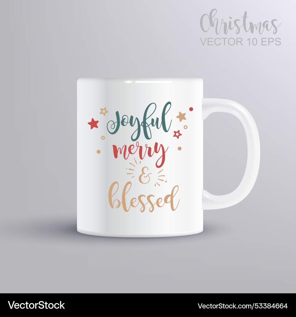 Joyful merry and blessed lettering christmas Vector Image