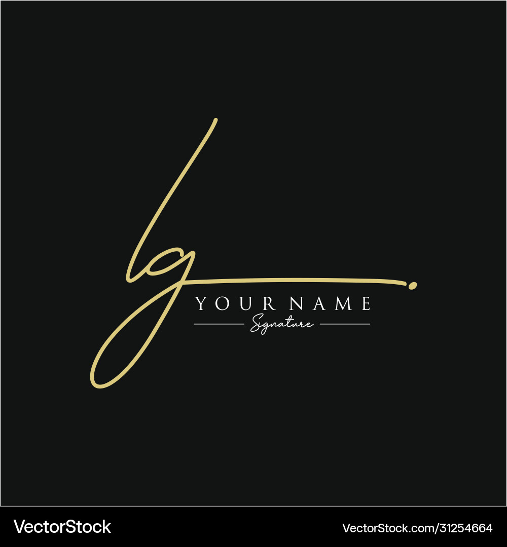 Letter ig signature logo template Royalty Free Vector Image