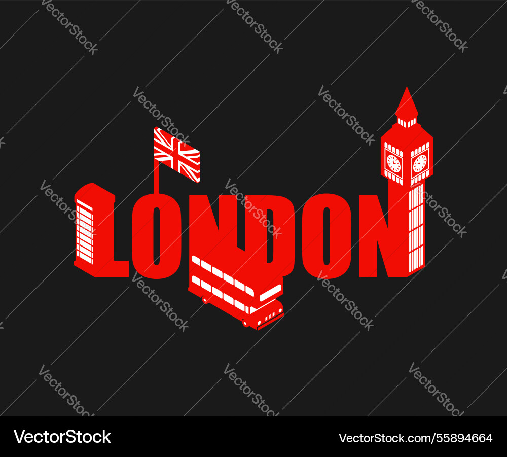 London lettering sign object letters typography Vector Image
