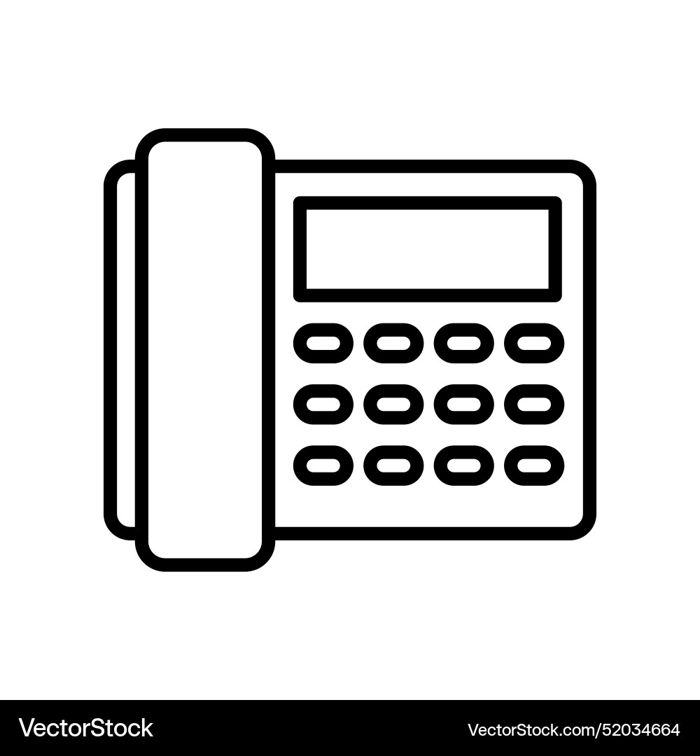 Office phone linear logo mark in black and white Vector Image