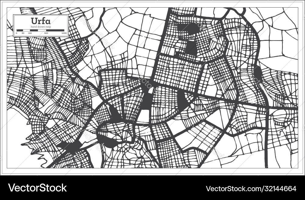Urfa turkey city map in black and white color Vector Image