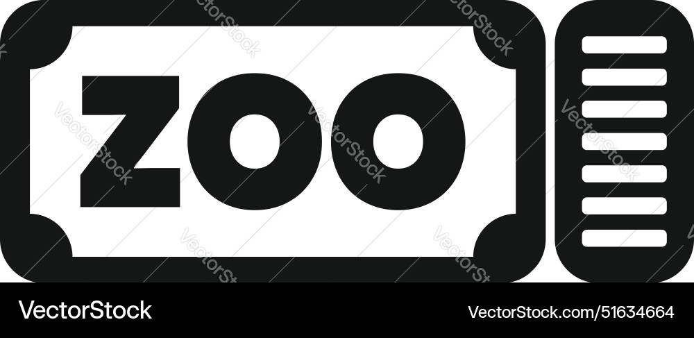 Zoo ticket admit one showing entry cost Royalty Free Vector