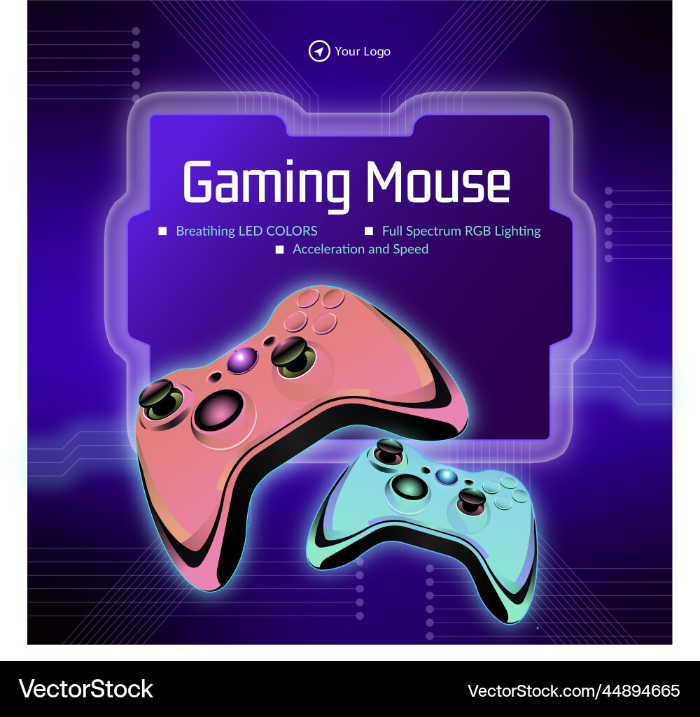Banner design of gaming mouse Royalty Free Vector Image