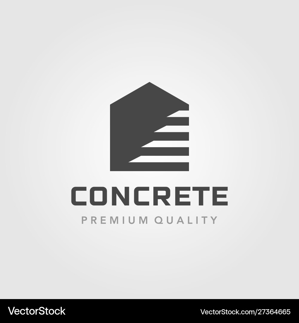 Concrete step up stair home building logo Vector Image