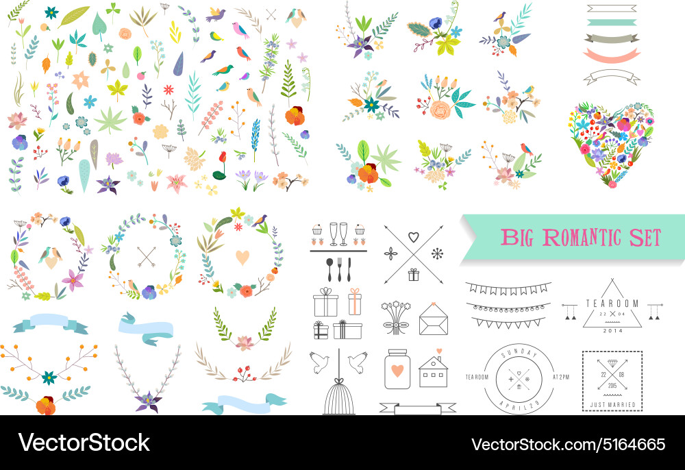 Floral & Celebration Elements Royalty Free Vector Image
