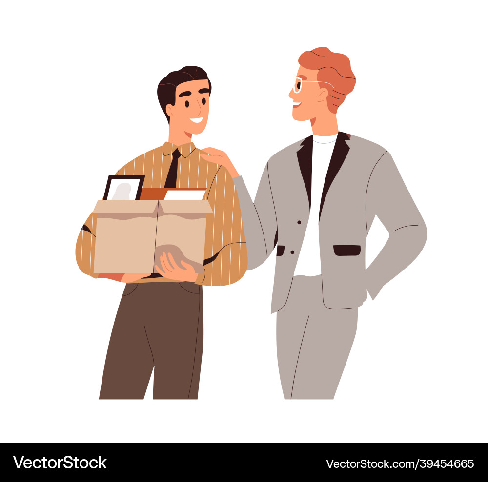New job concept happy office worker starting Vector Image