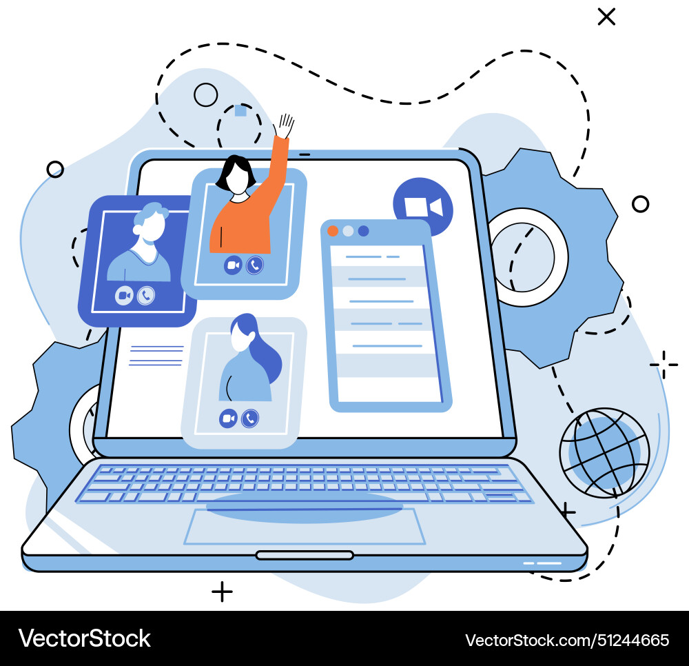 Online meeting the concept meetings Royalty Free Vector