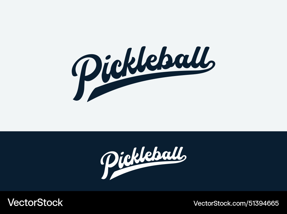 Pickleball lettering with script letters Vector Image
