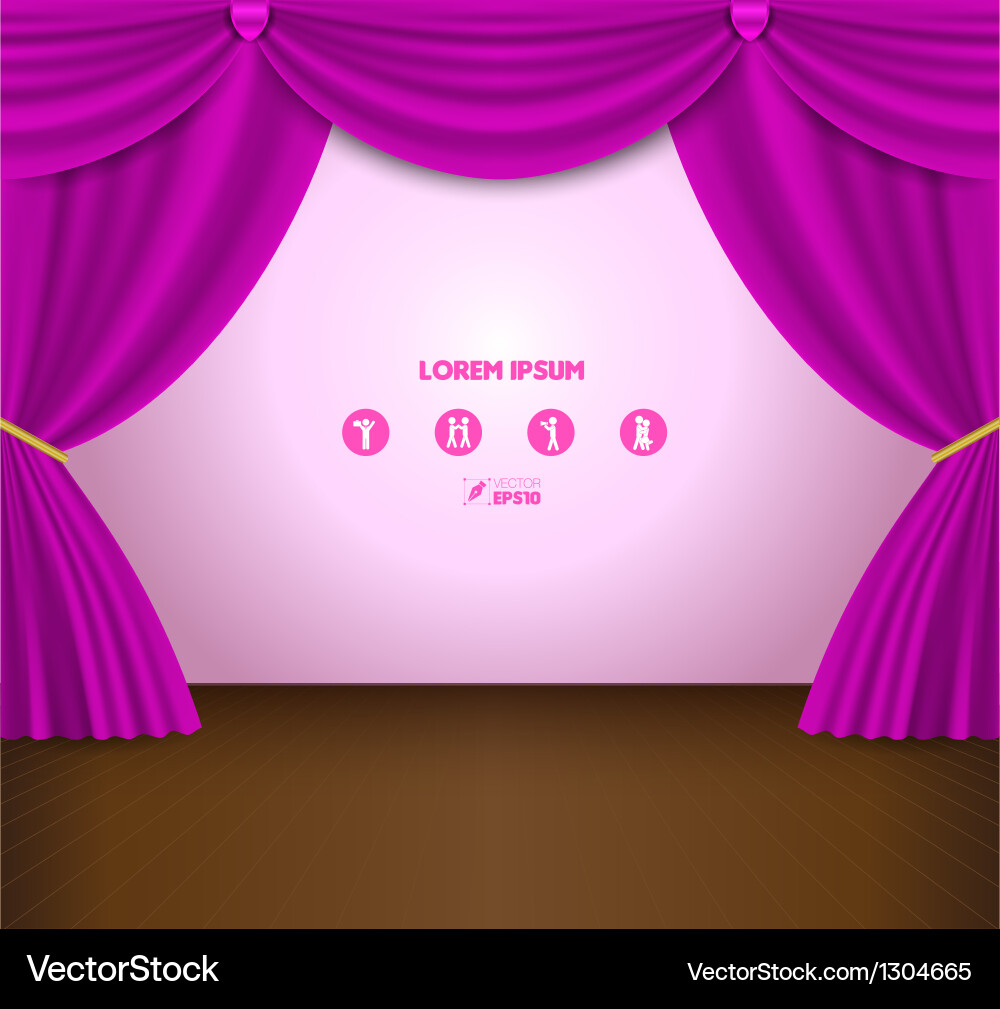 Pink curtain Royalty Free Vector Image - VectorStock