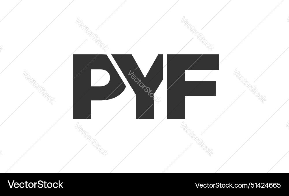 Pyf logo design template with strong and modern Vector Image