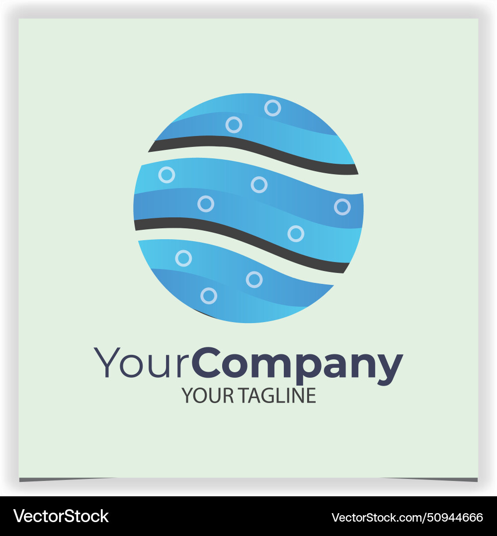 Circular blue water logo design template Vector Image