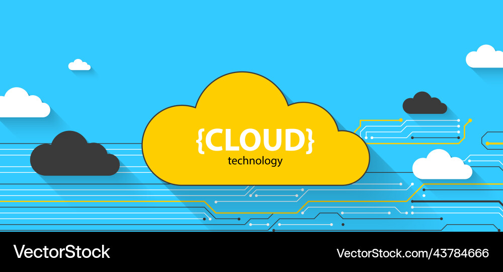 Cloud storage technology integrated digital web Vector Image