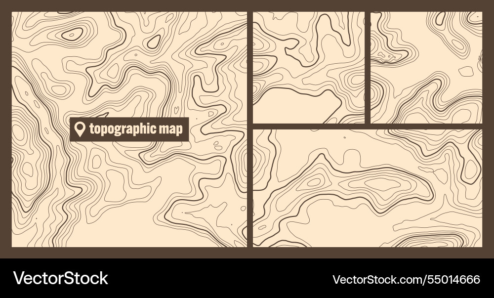 Colorful topographic map sets with contour lines Vector Image