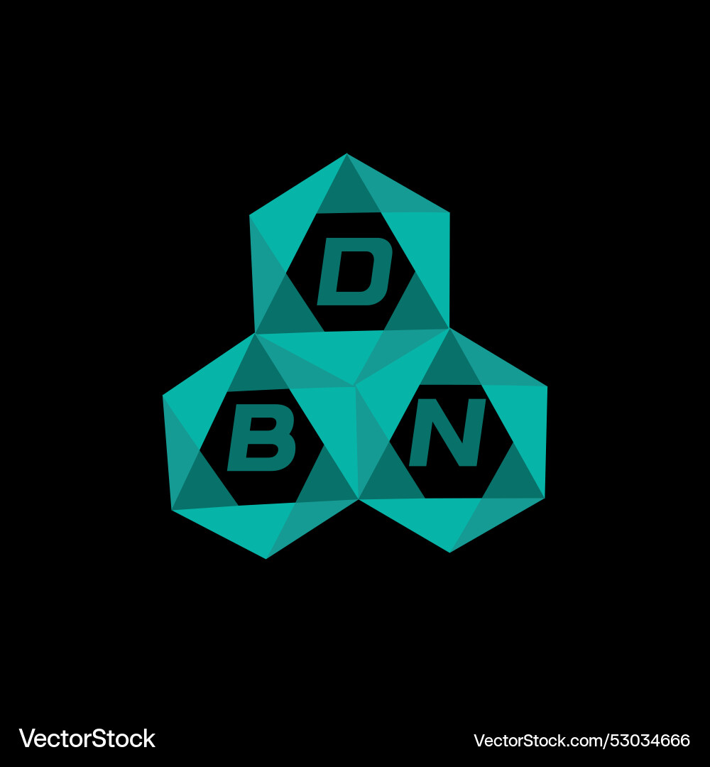 Dbn creative minimalist letter logo dbn unique Vector Image