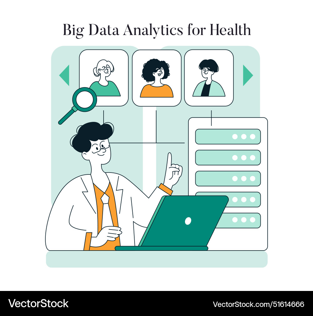 Healthcare innovation flat Royalty Free Vector Image