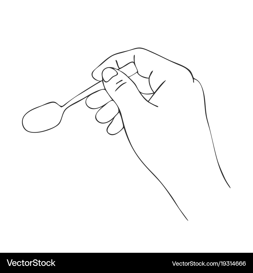 Isolated Hand with Spoon Royalty Free Vector Image