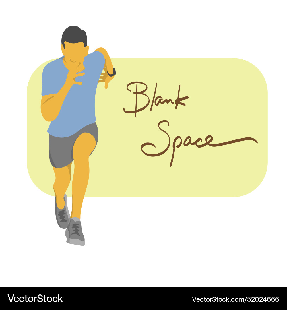 Male runner with blank space isolated Royalty Free Vector