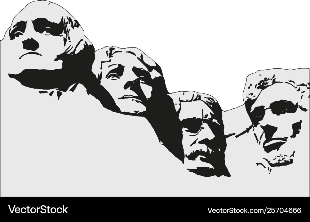 Mount Rushmore Presidents Royalty Free Vector Image