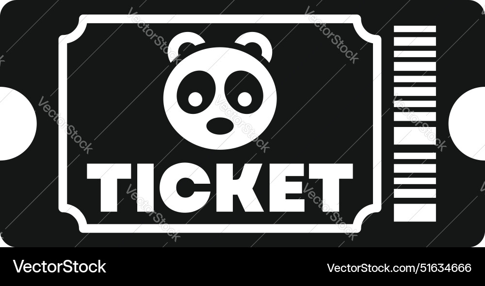 Panda ticket allowing entry to event with exotic Vector Image