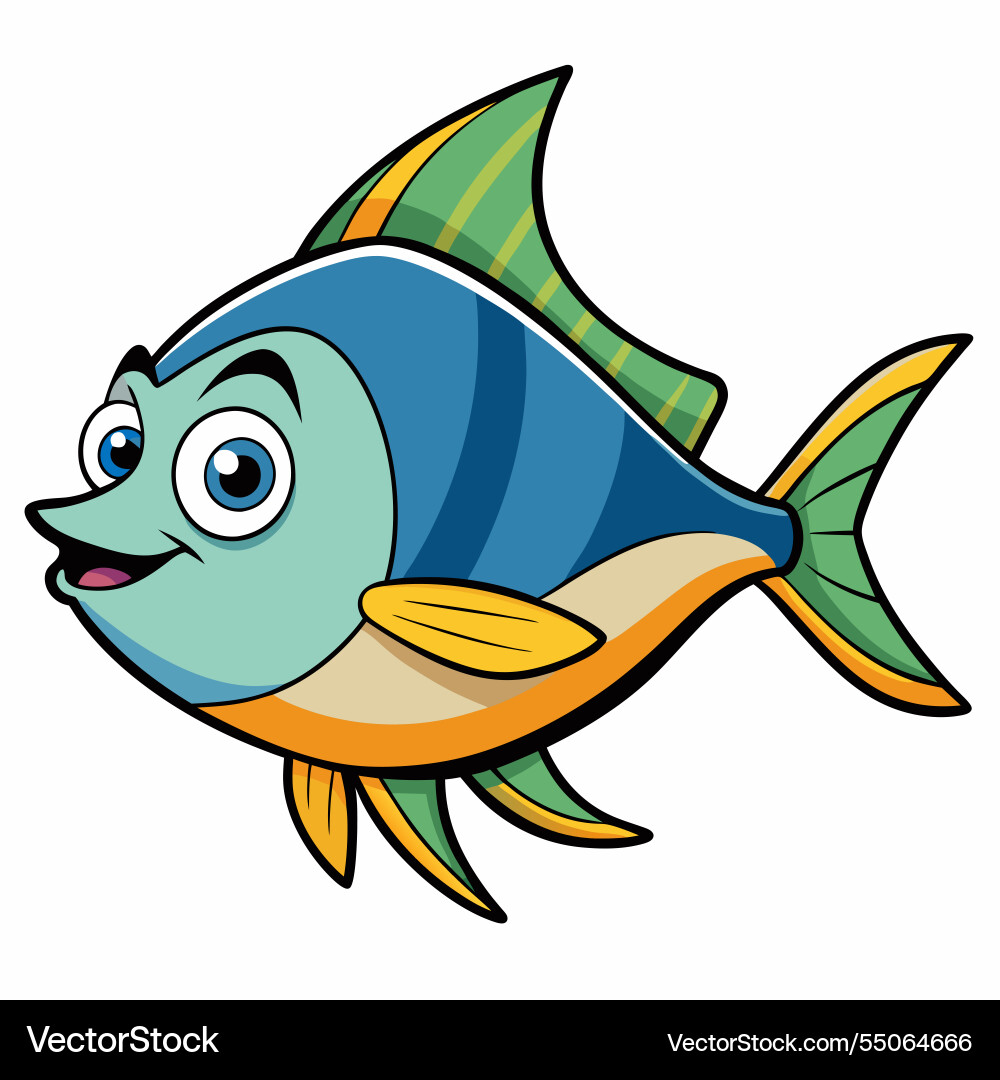 Sunfish isolated flat on white background Vector Image