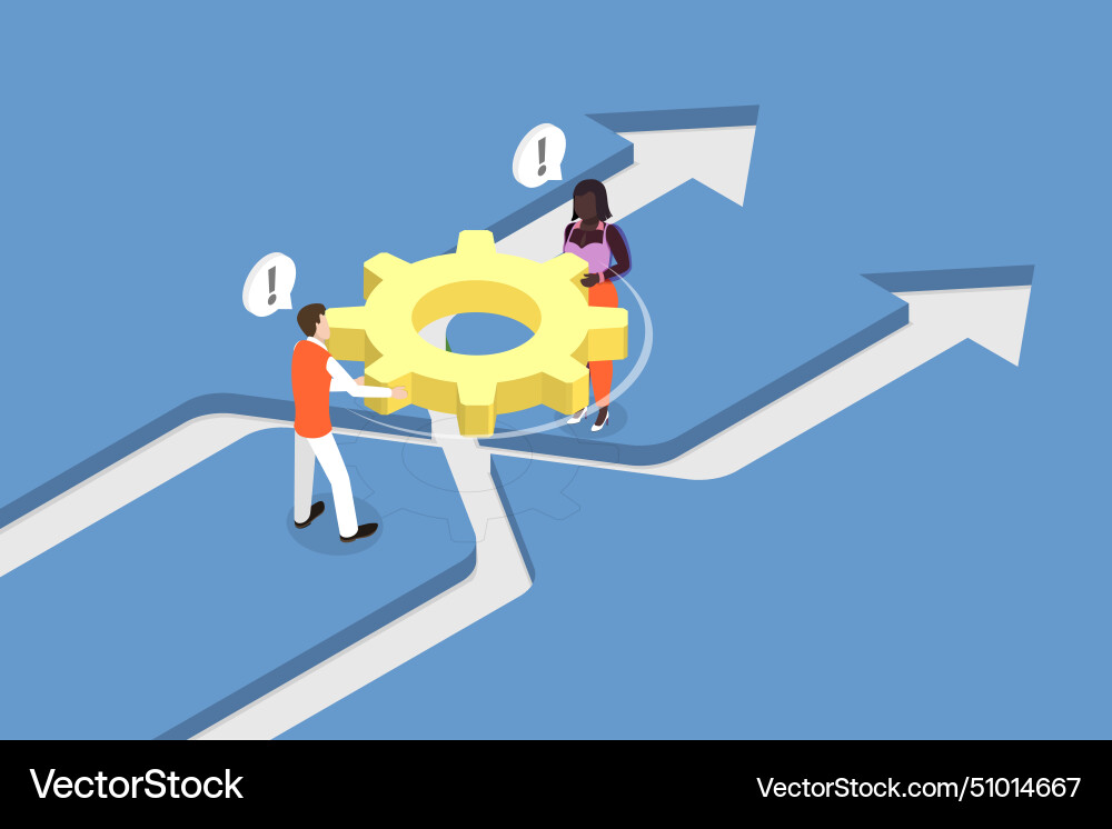 3d isometric flat of change Royalty Free Vector Image