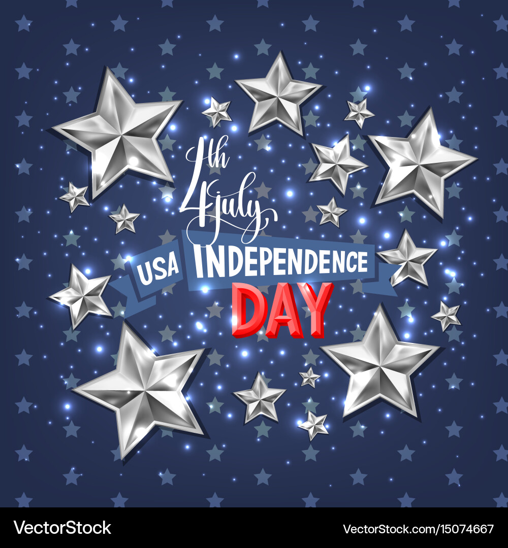 4th july usa independence day greeting card Vector Image