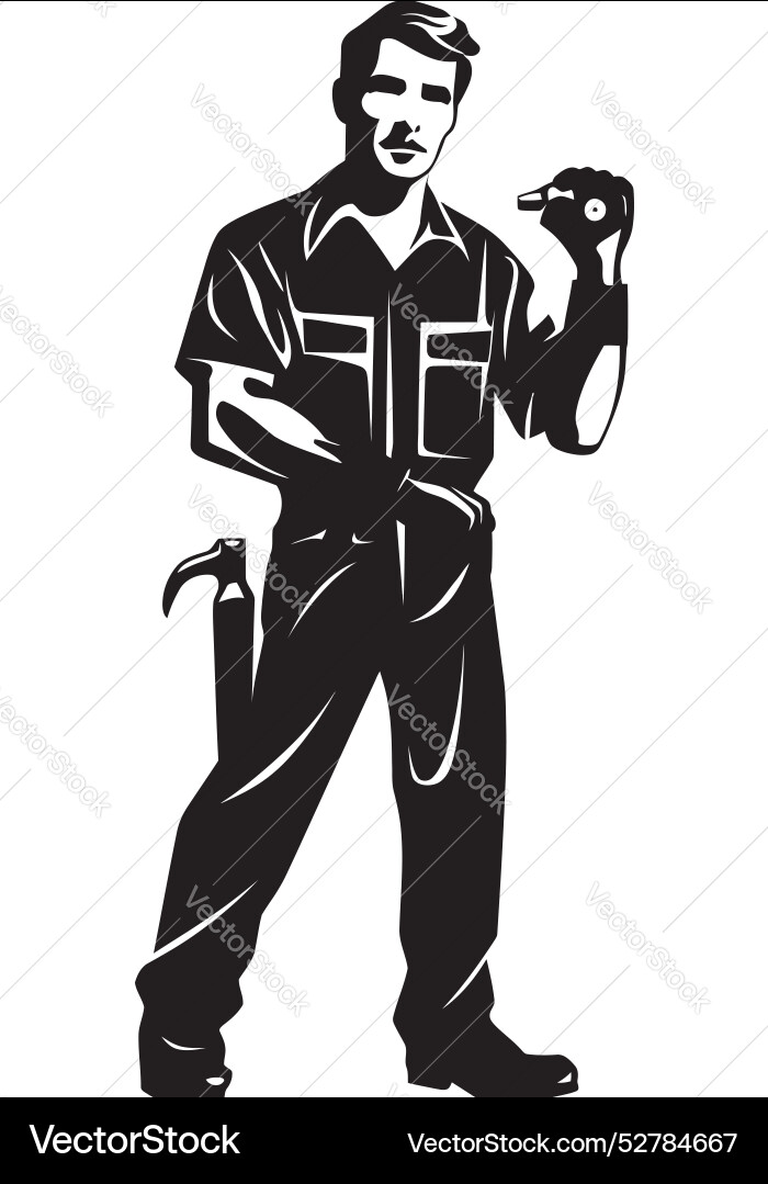 Labor emblem emblematic worker graphics workforce Vector Image