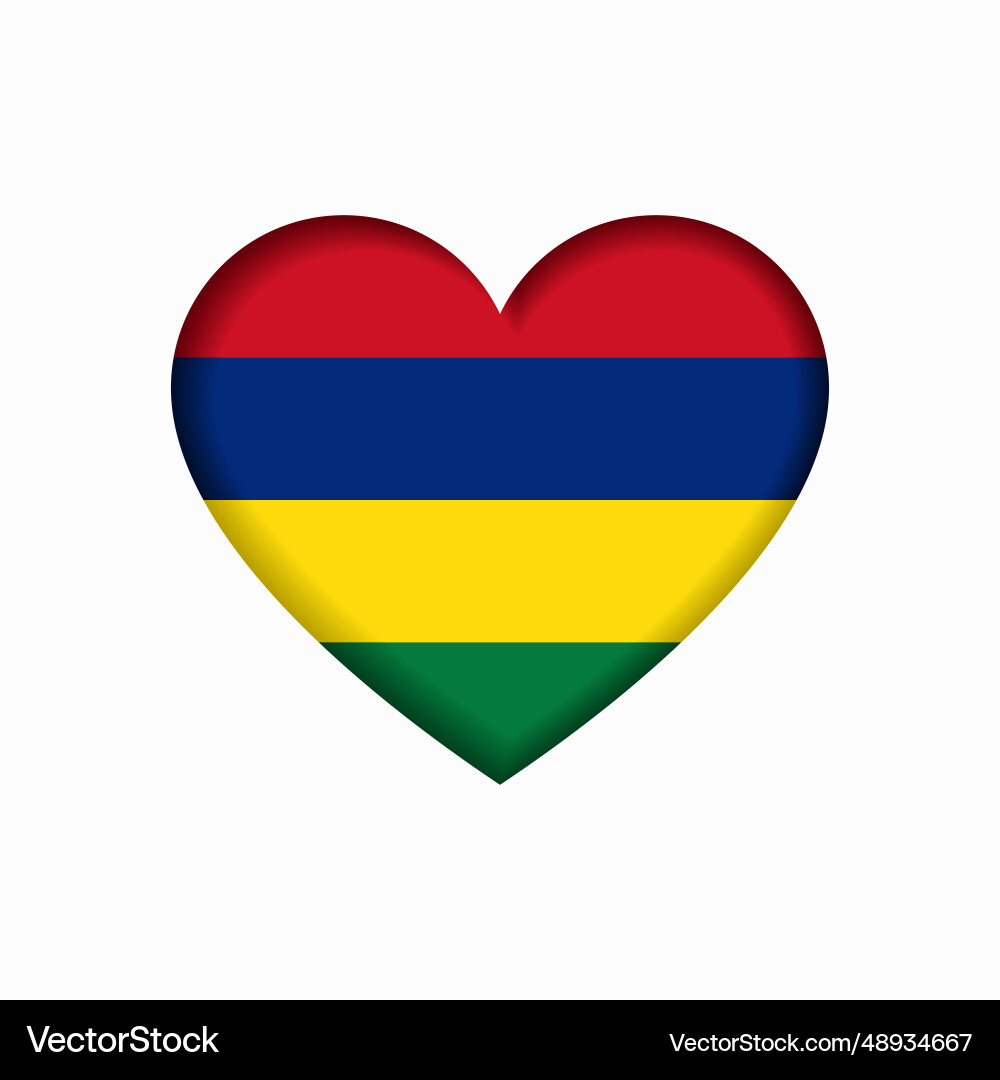 Mauritius flag heart-shaped sign Royalty Free Vector Image