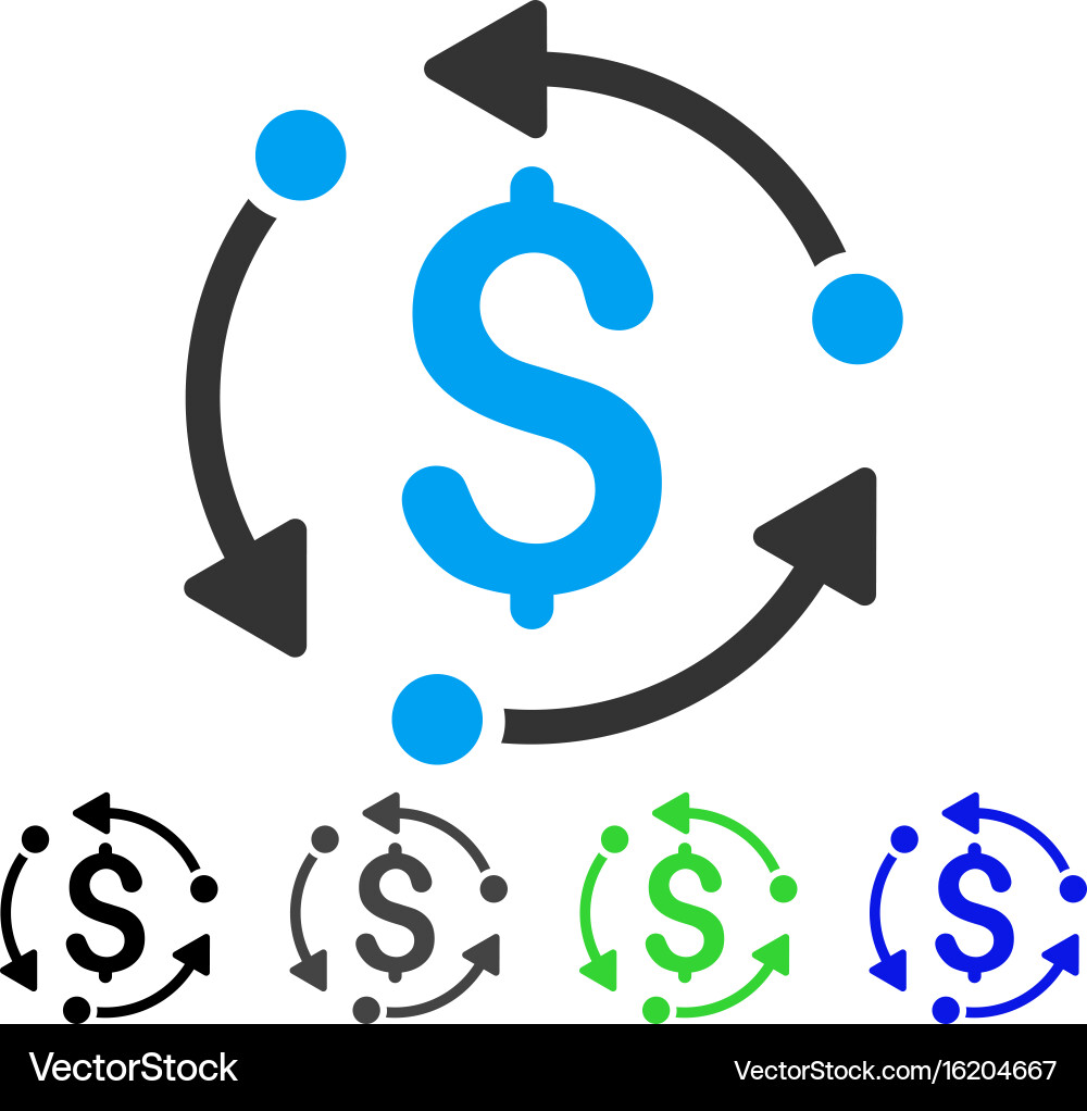 Money Rotation Icon - Circular Arrow Royalty Free Vector