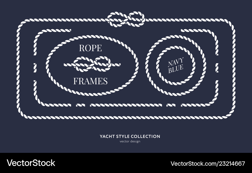 Nautical rope knots and frames Royalty Free Vector Image