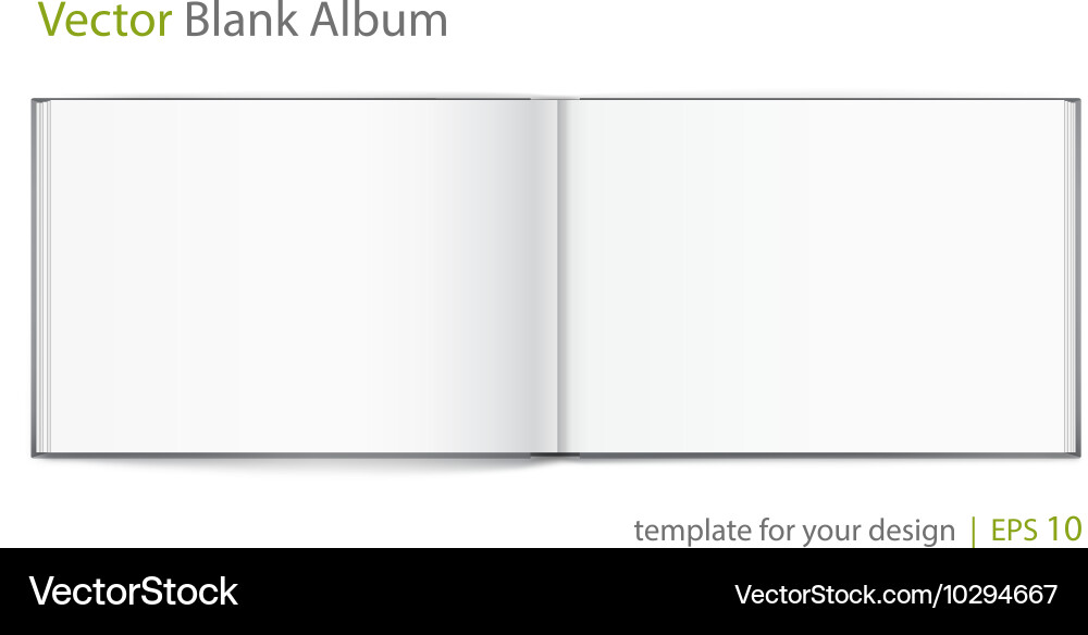 Open Hardcover Album Mockup Royalty Free Vector Image