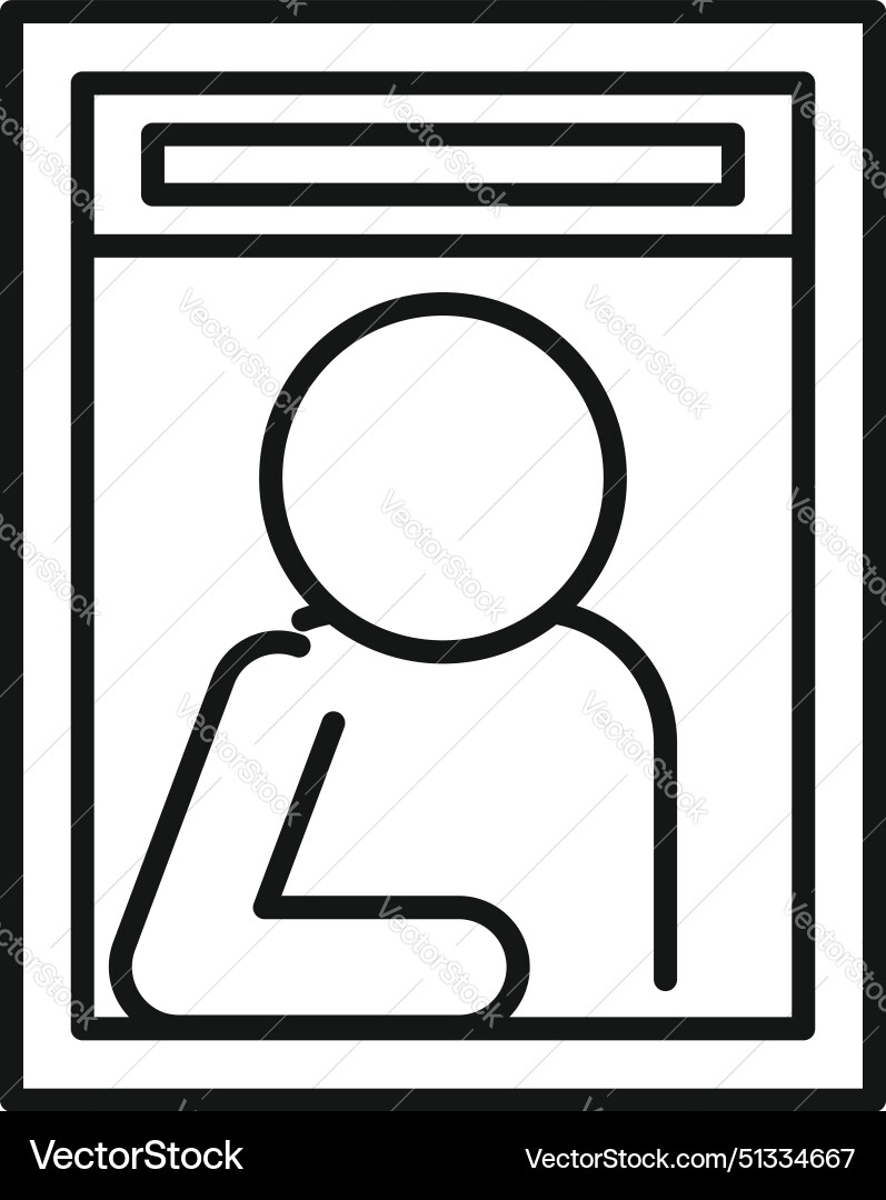 Outline of person in window frame icon Royalty Free Vector