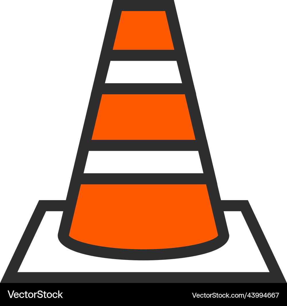 Safety cone icon road construction color symbol Vector Image