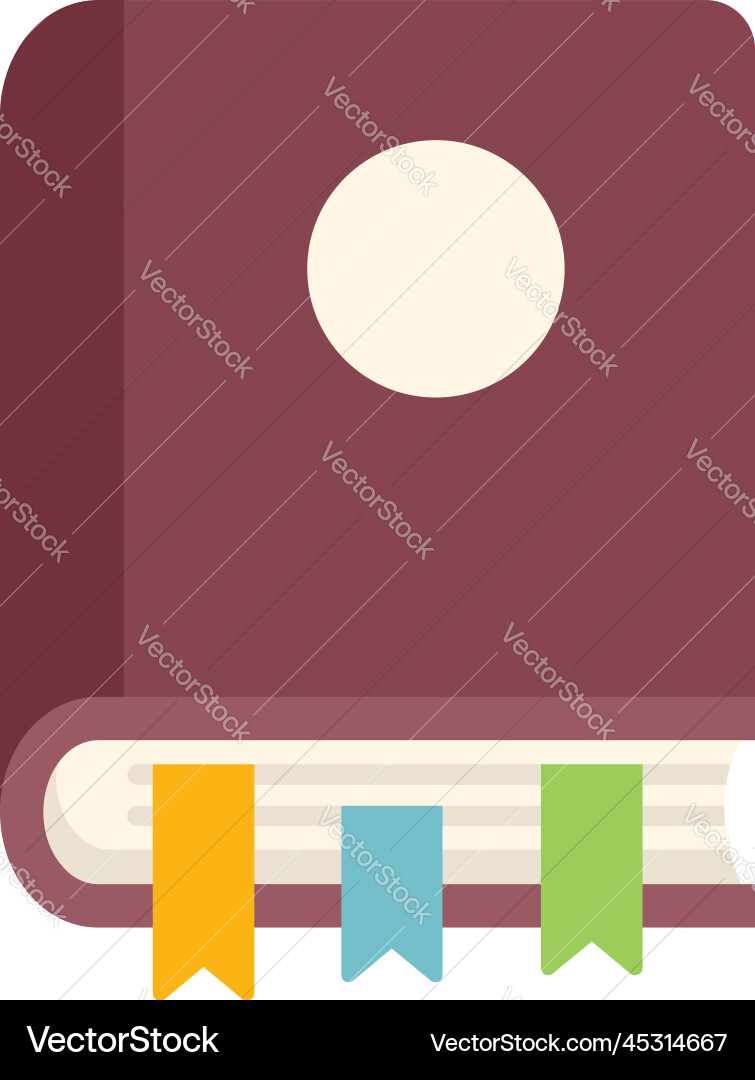 Study book icon flat exam answer Royalty Free Vector Image